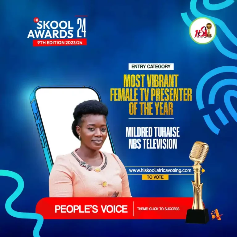 Most Vibrant Female TV Presenter Of The Year | MILDRED TUHAISE NBS TELEVISION